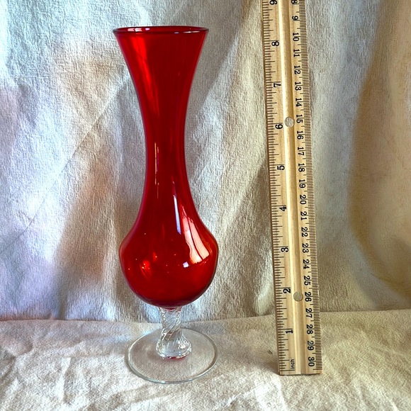 Accents | Vintage Red Glass Vase | Poshmark